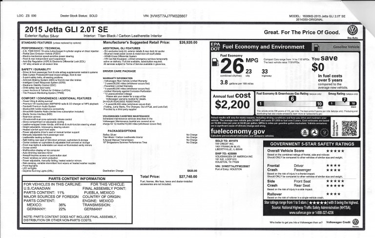 jetta-gli-sticker - Matt Stone Cars