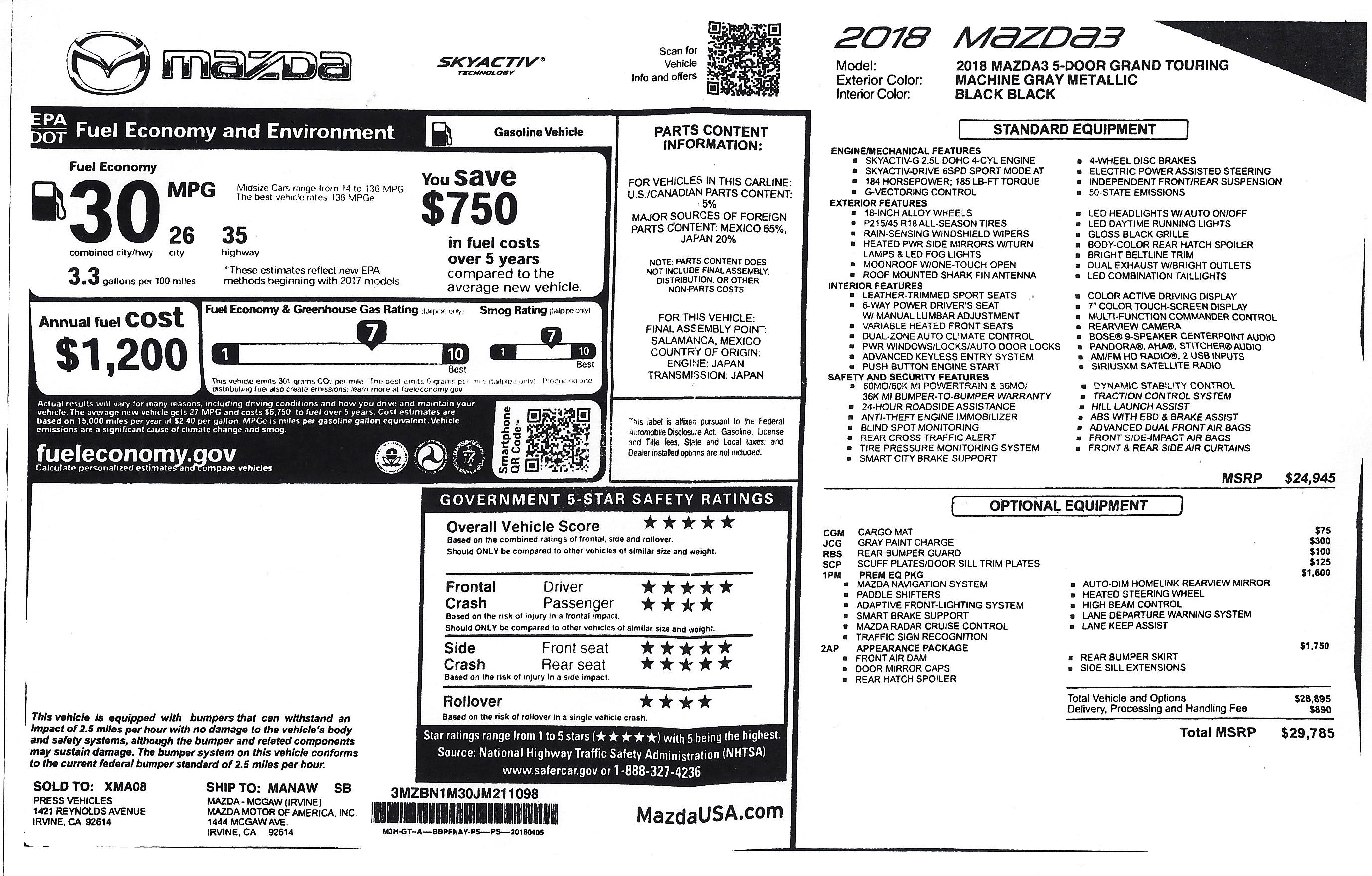 Mazda3 Sticker Matt Stone Cars