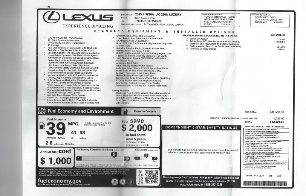 Lexus sticker - Matt Stone Cars