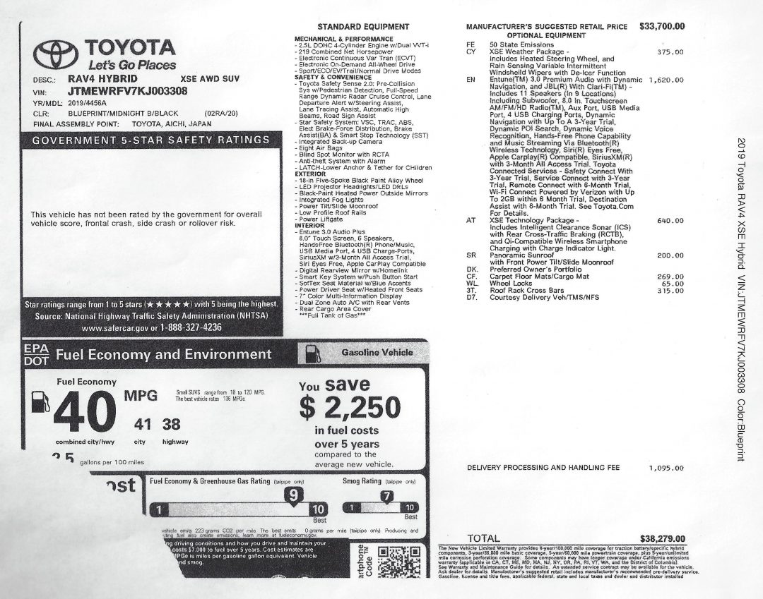 Rav 4 sticker - Matt Stone Cars